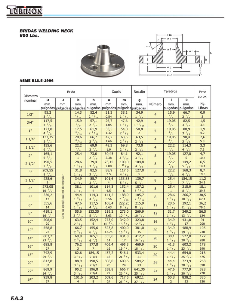 Bridas Welding Neck 600lbs | PDF