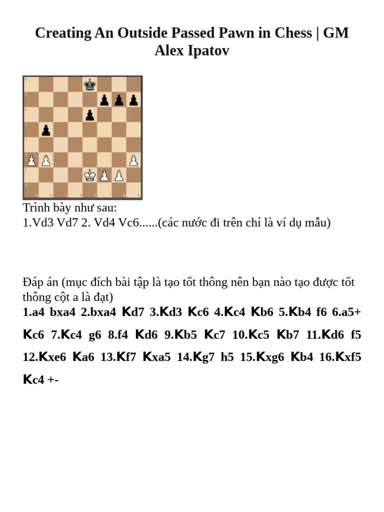 Creating An Outside Passed Pawn in Chess | PDF