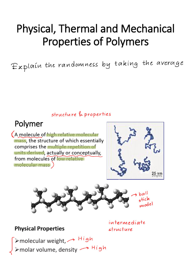 Properties of Polymers: Physical, Thermal, Mechanical | PDF | Polymers ...
