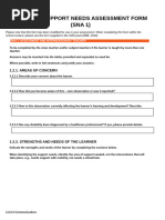 Support Needs Assessment Form: Sna 1 & 2: School Level Dob: Id No ...