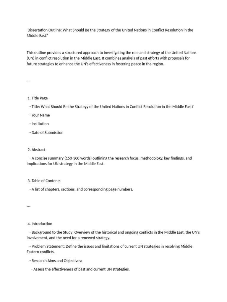 Detailed Dissertation Outline | PDF | Peacebuilding | United Nations