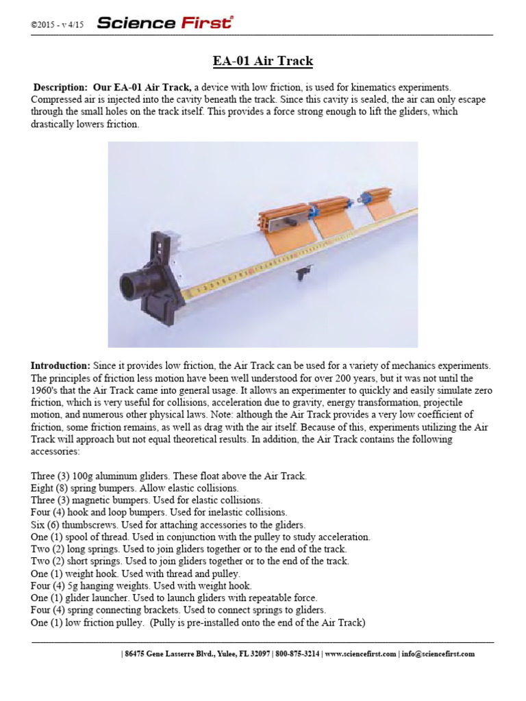 EA 01 Air Track Instructions | PDF | Collision | Force