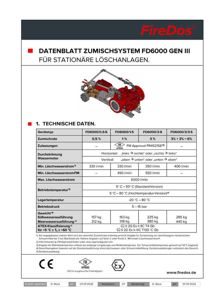 DATENBLATT-FireDos - FD6000-stationaer ZGIII - Rev7 - FM | PDF