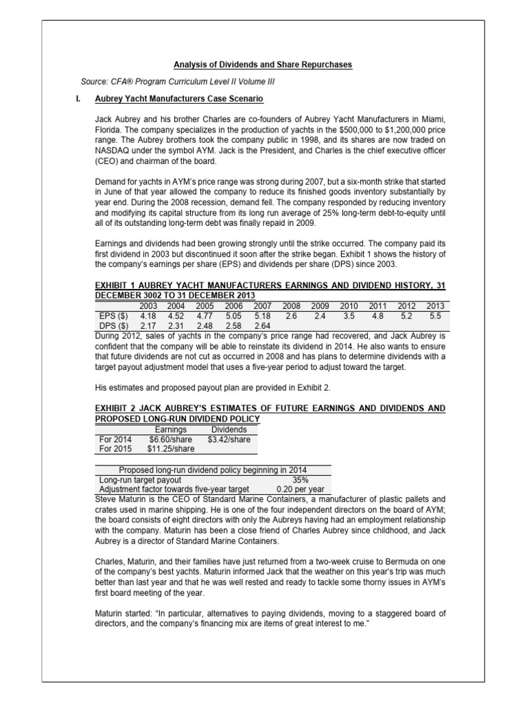 QB 1 | PDF | Dividend | Share Repurchase