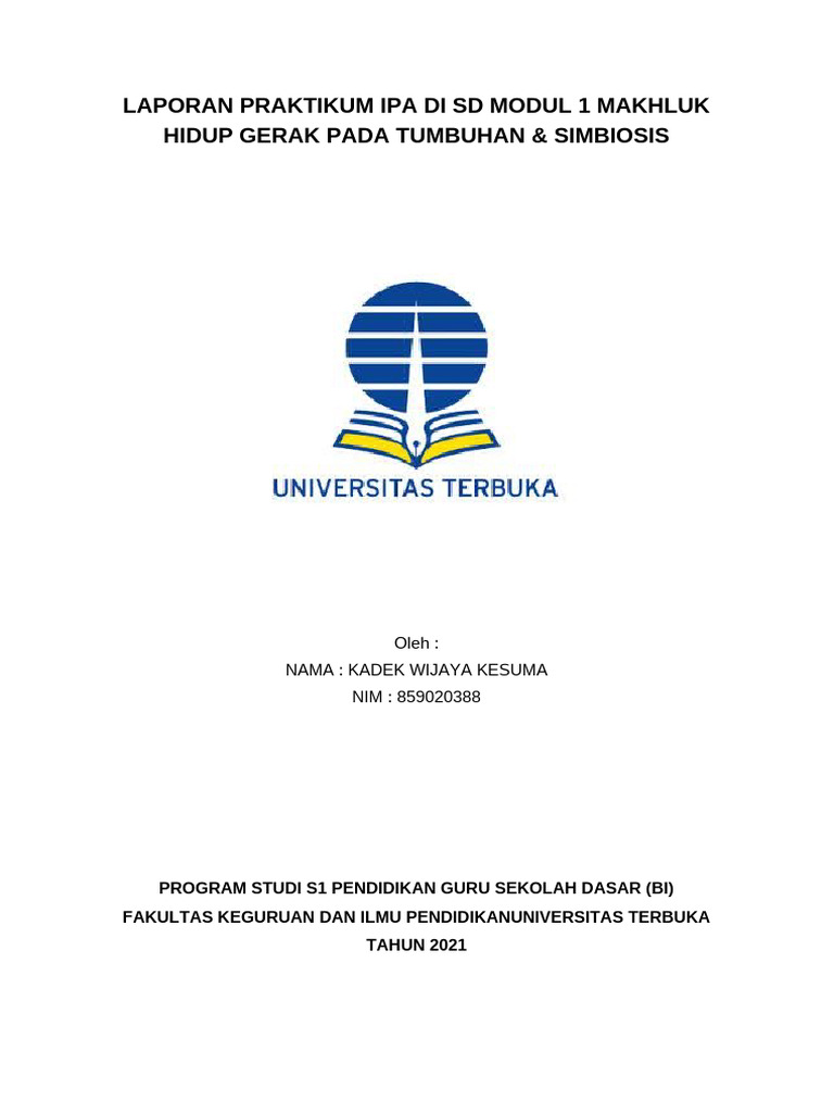 Contoh Ketiga LKP Simbiosis (Tugas Individual) | PDF | Griya & Taman