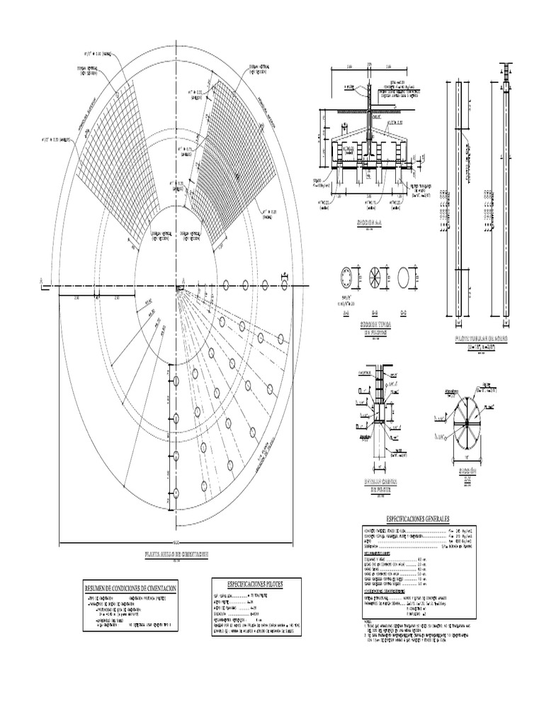 Ejemplo de Planos Reservorio Elevado Tipo Intze | PDF