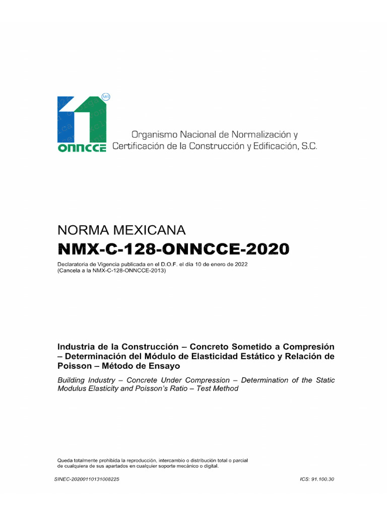 NMX C 128 ONNCCE 2020 Sin Marca de Agua | PDF