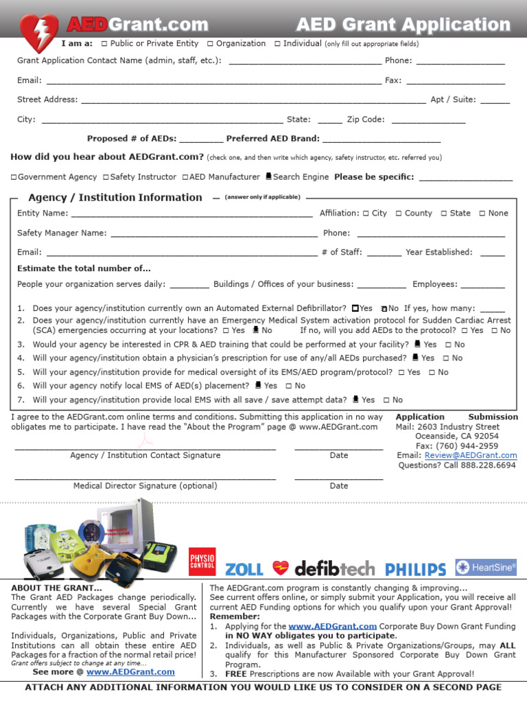 AED Grant Application | PDF | Business