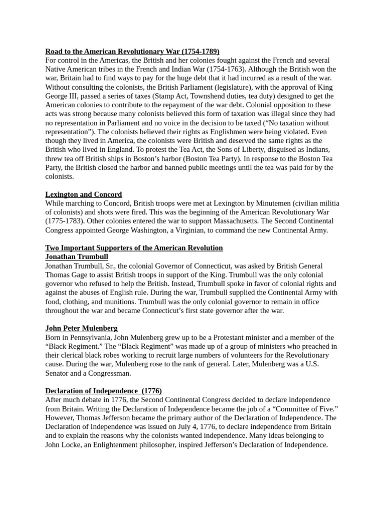 CH 4 Notes American Revolution | PDF | Fifth Amendment To The United ...