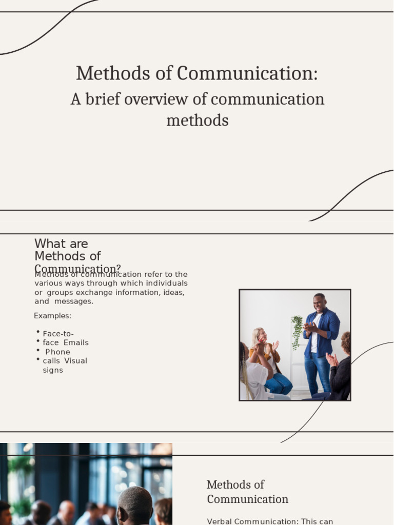 Overview of Communication Methods | PDF