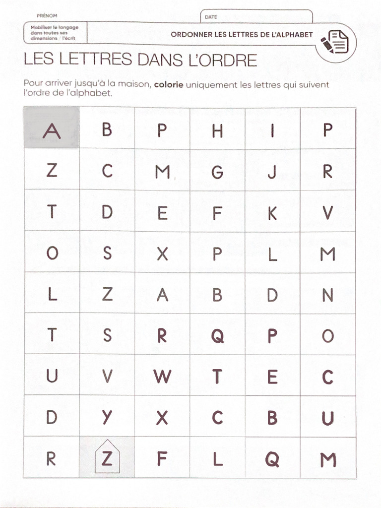 Colorier Les Lettres de L'alphabet Dans L'ordre | PDF