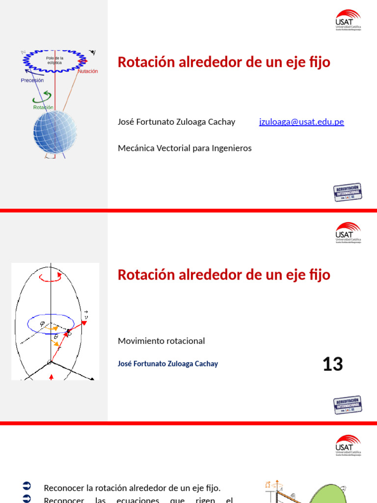 Sesion 13-Rotacion Alrededor de Un Eje Fijo | PDF | Ciencia y matemáticas