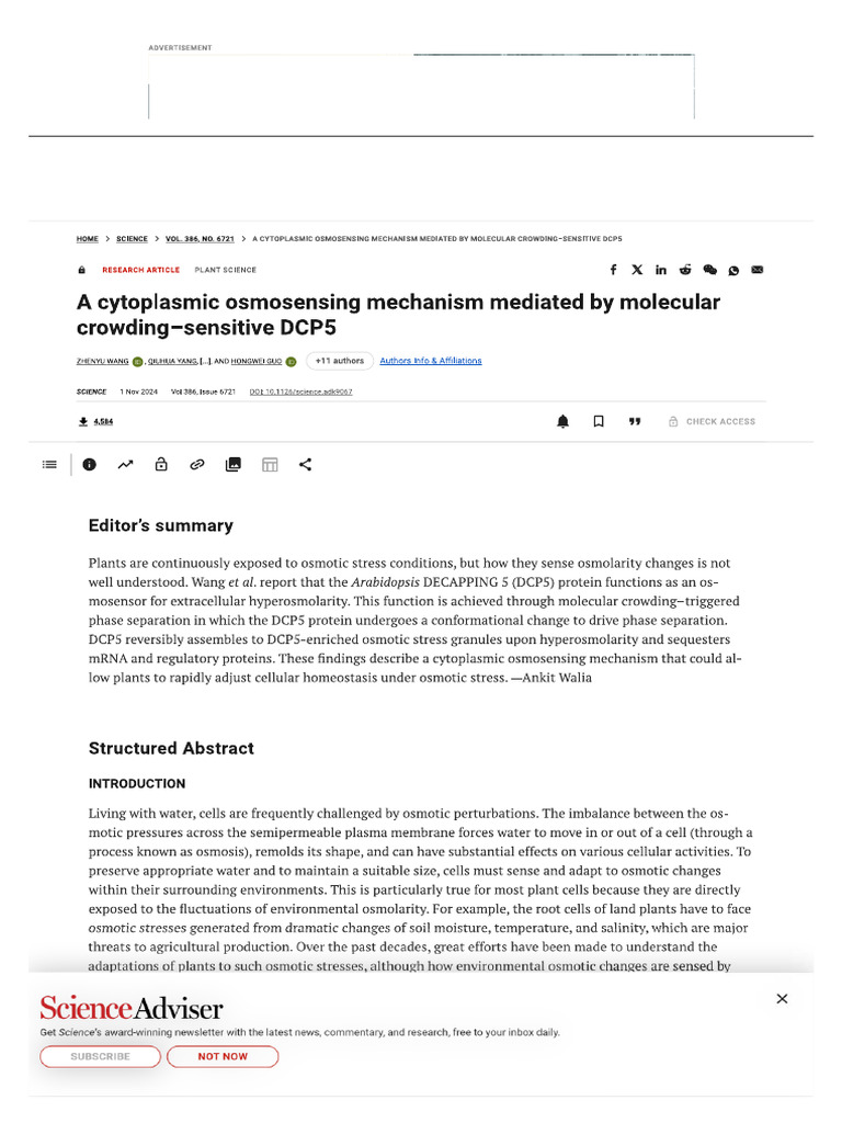 A Cytoplasmic Osmosensing Mechanism Med... Ular Crowding-Sensitive DCP5 ...