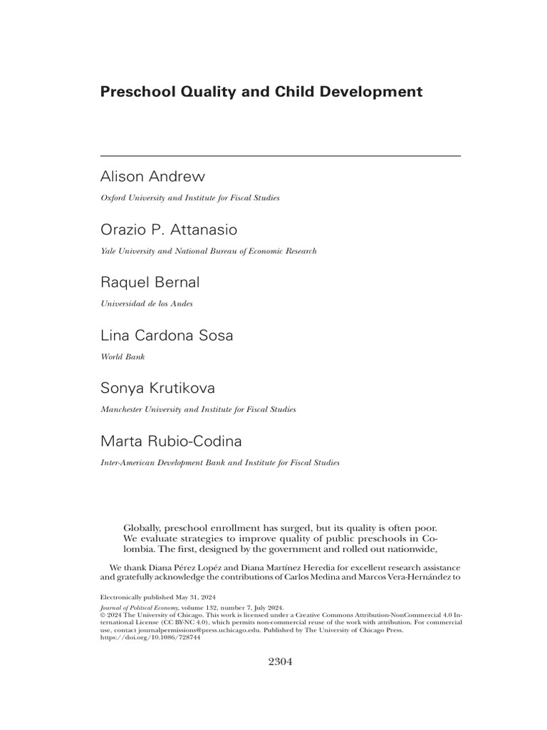 Andrew Et Al. - 2024 - Preschool Quality and Child Development ...