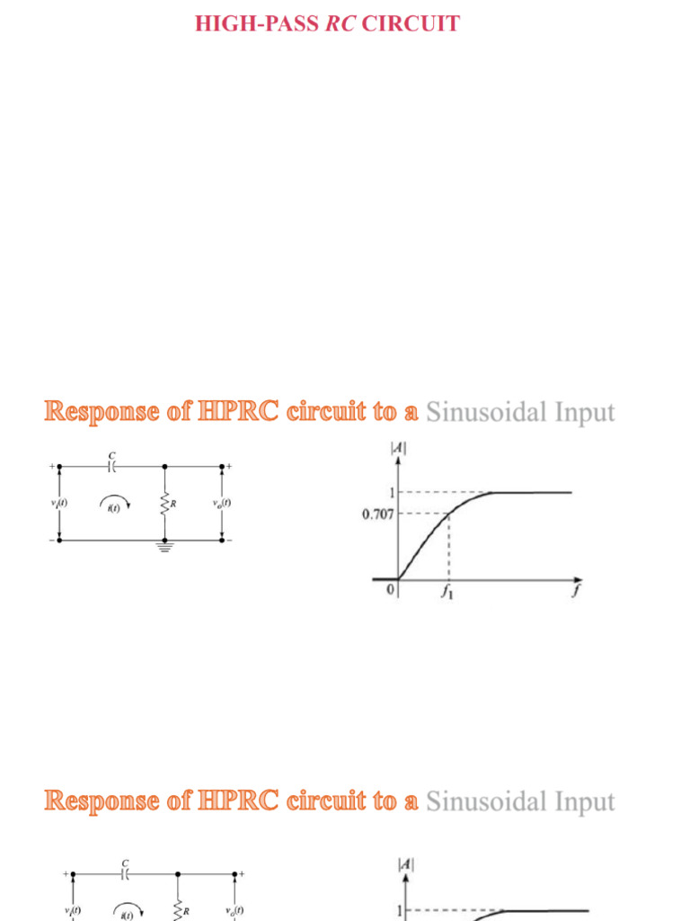 High-Pass RC Circuit Analysis | PDF