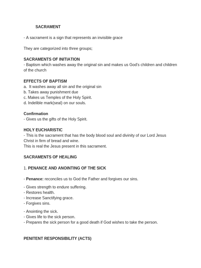 SACRAMENT | PDF | Sacraments | Penance