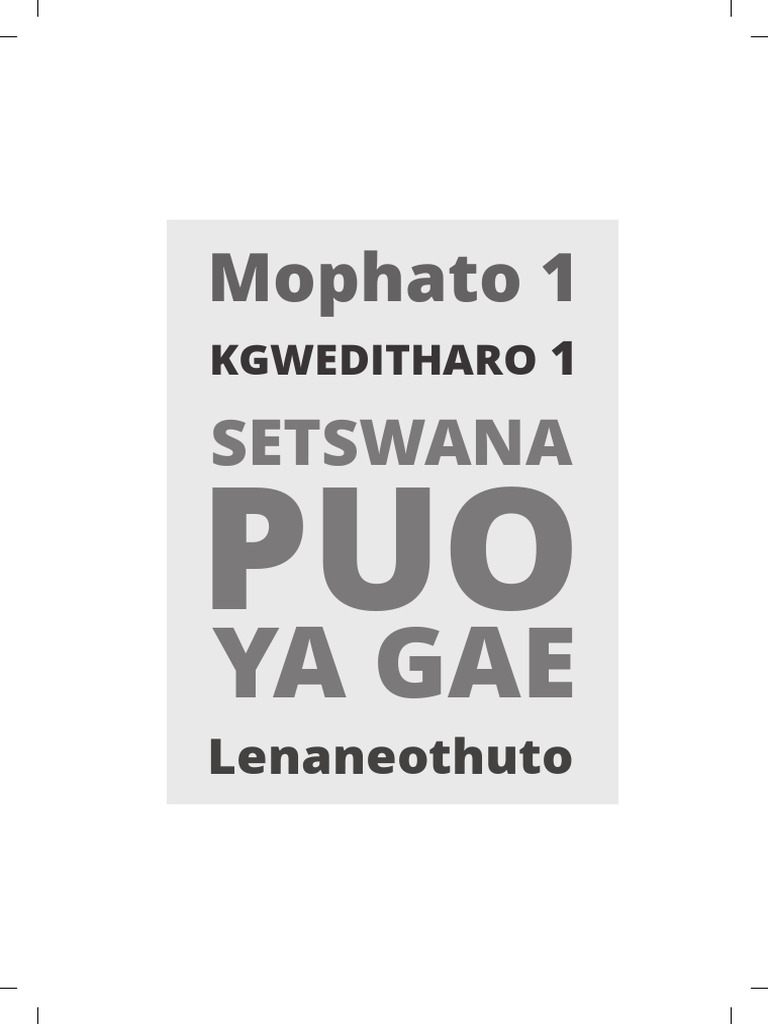 GR 1 Term 1 2020 HL Setswana Lesson Plan | PDF | Languages Of Africa