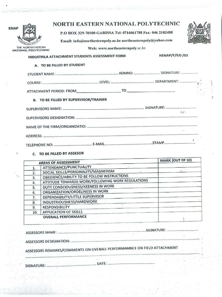 NEP Attachment Assessment Forms | PDF