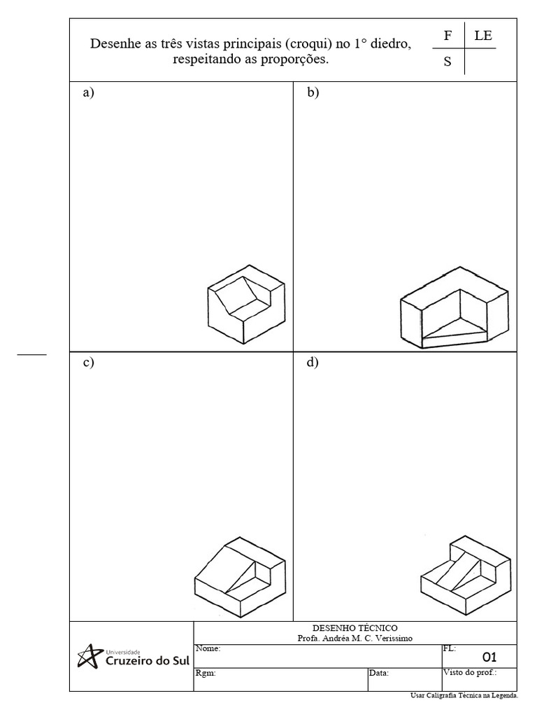 Desenho Técnico: Três Vistas Principais | PDF