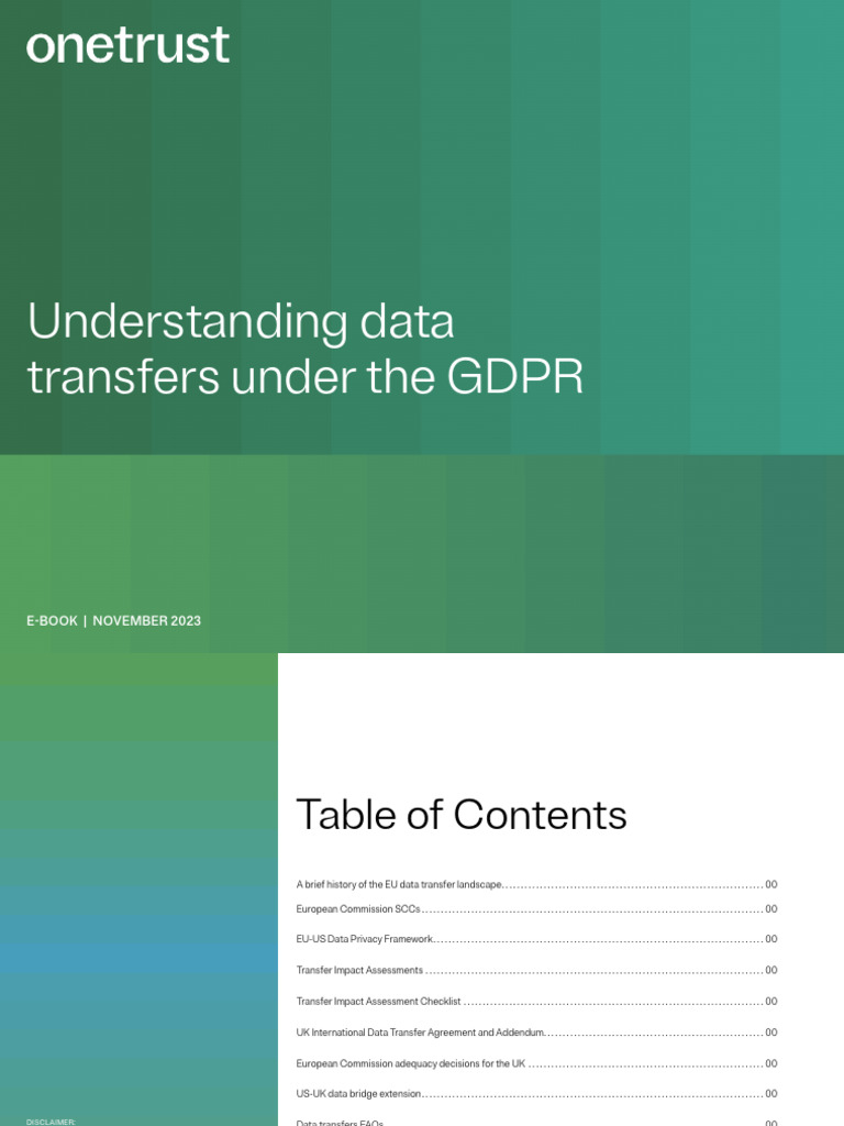 Understanding Data Transfers Under The GDPR (OneTrust One Trust) (Z ...