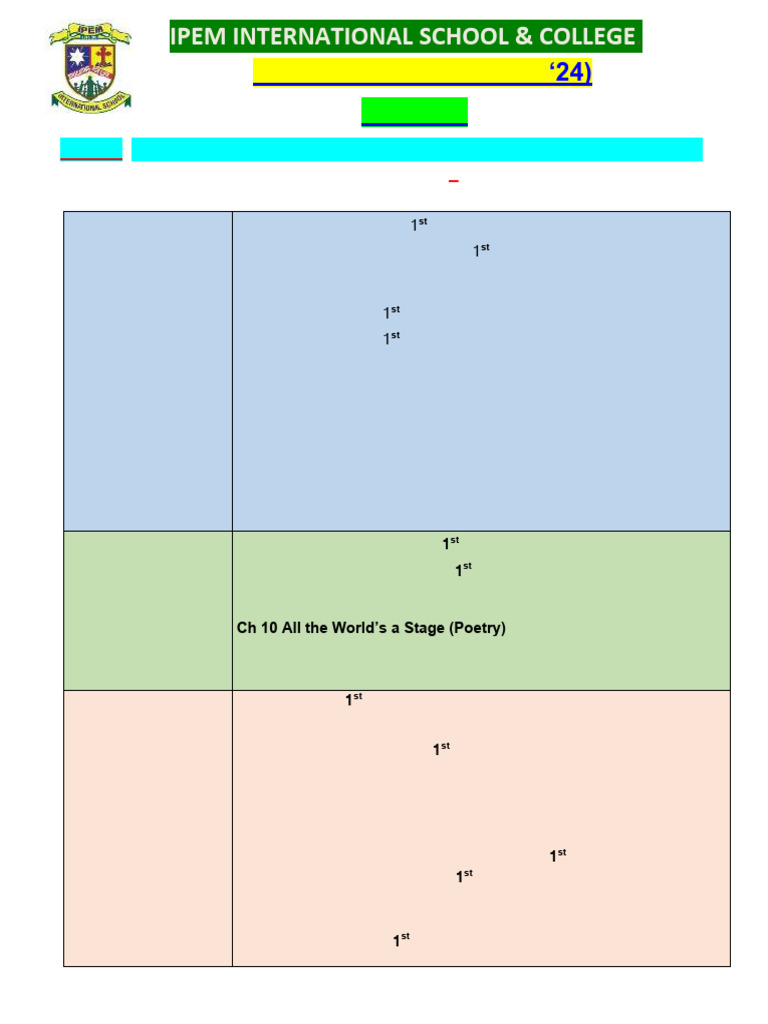 CL7 Final Exam Syllabus 2023-24-1Rsrkn | PDF | Chemistry | English Language