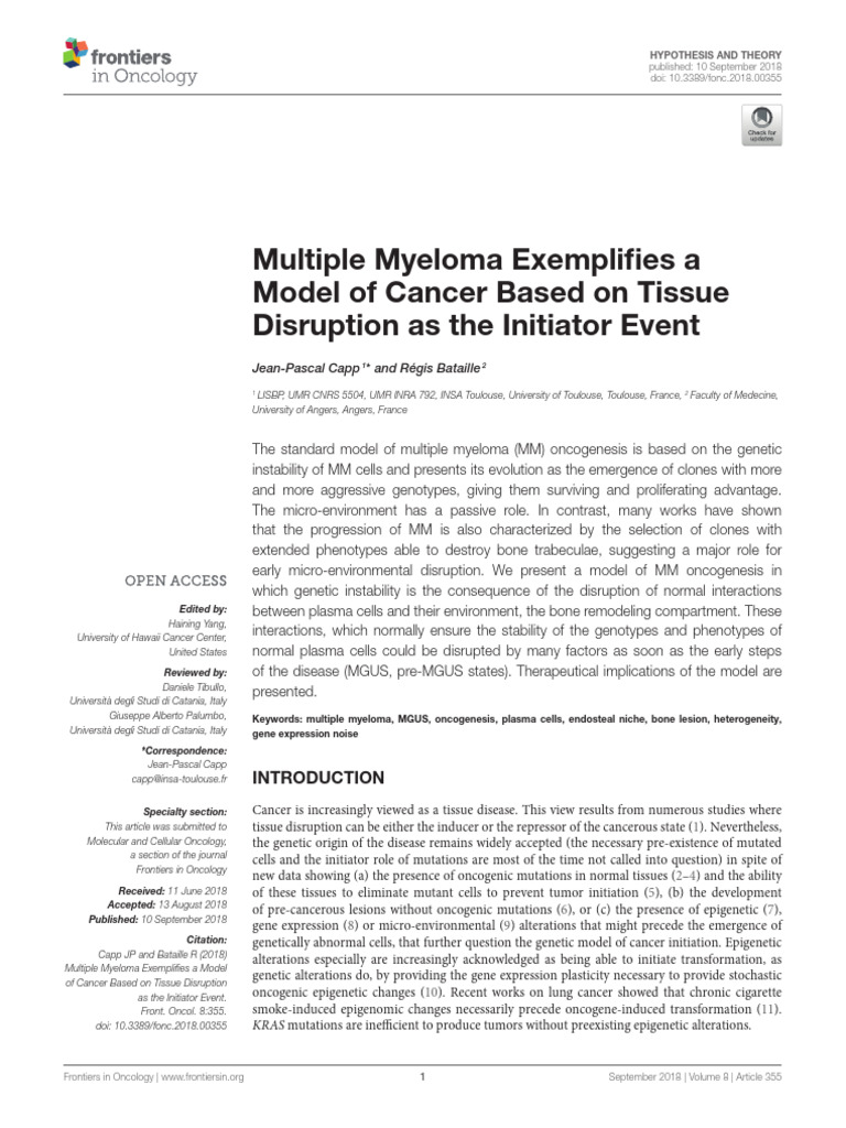 Article 3 - 2018model of Cancer | PDF | Carcinogenesis | Cellular ...