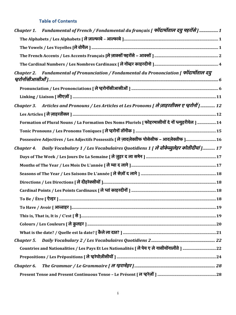 A1 Level French | PDF