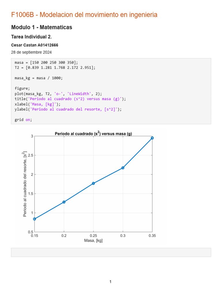 F1006B - Modelacion Del Movimiento en Ingenieria: Modulo 1 - Matematicas | PDF | Métodos y ...