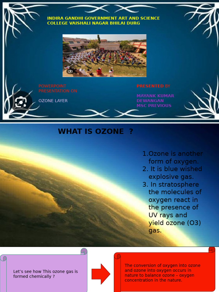 Ozone Layer Presentation | PDF | Ozone Depletion | Ozone