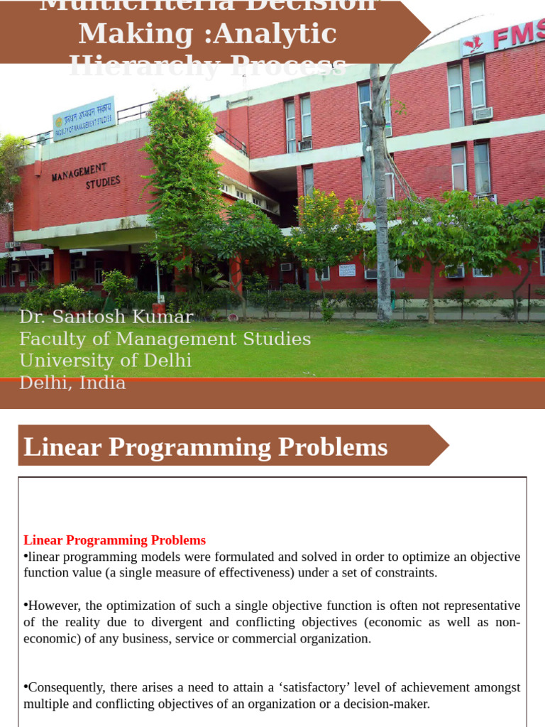 Analytical Hierarchy Process | PDF | Eigenvalues And Eigenvectors | Mathematical Optimization