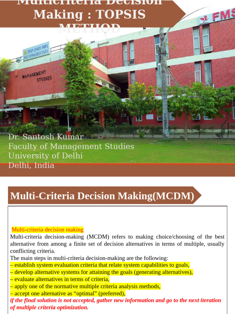 Topsis Method | PDF | Decision Making | Algorithms