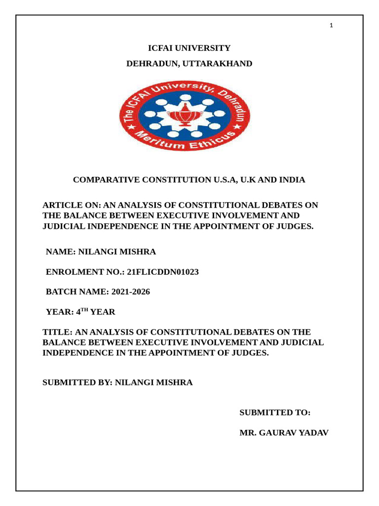 Comparative Constitution U.K, U.S.a and India | PDF | Supreme Court Of ...