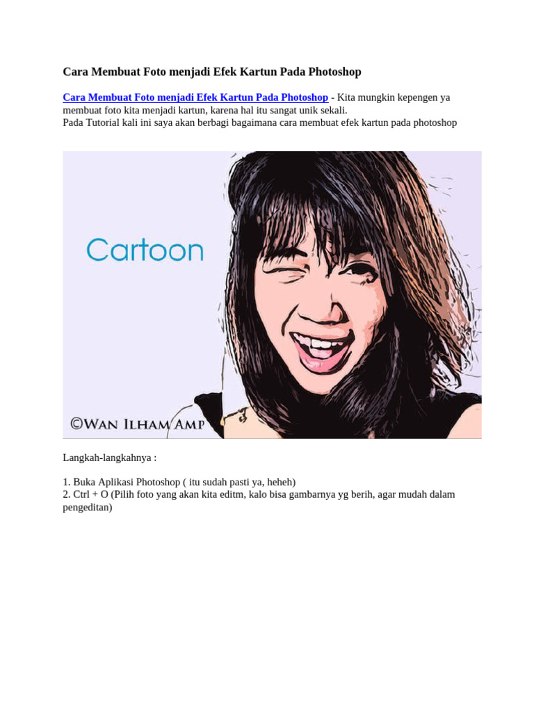 Cara Edit Foto Jadi Kartun di Photoshop | PDF