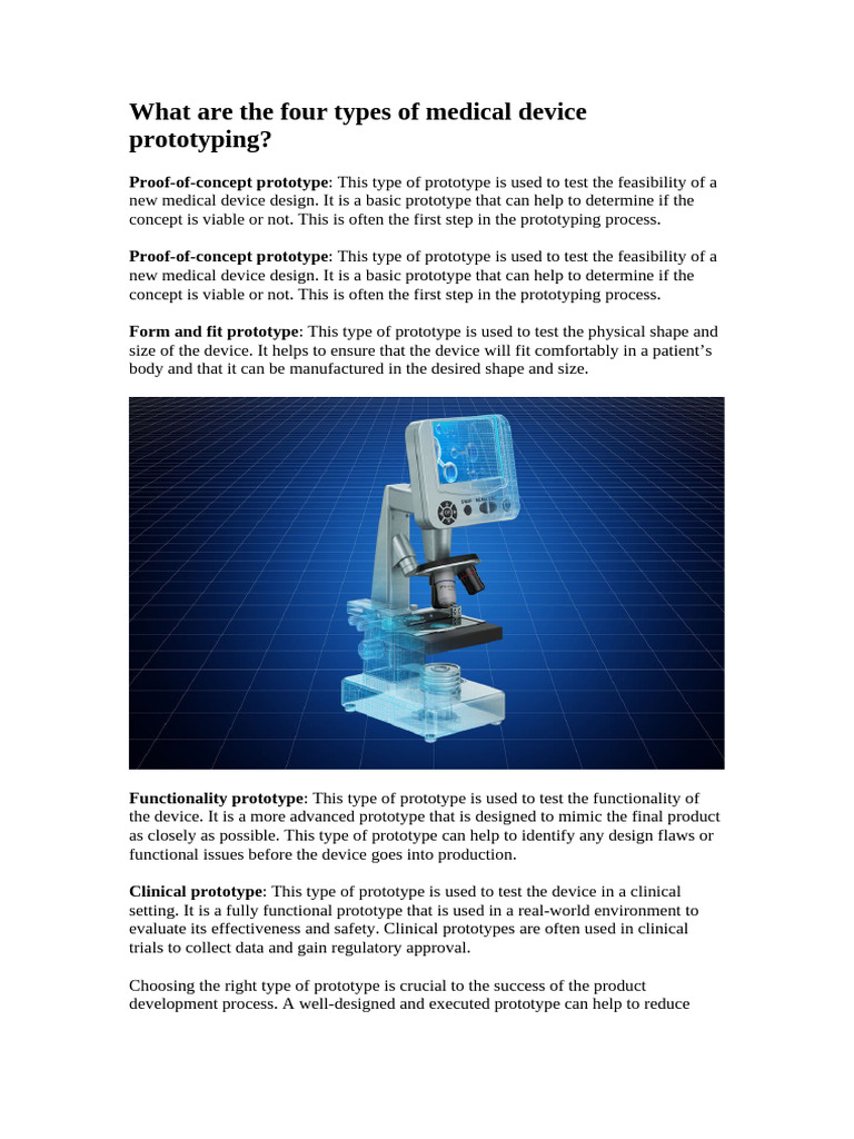 Medical Device Prototyping Guide | PDF | Prototype | Medical Device