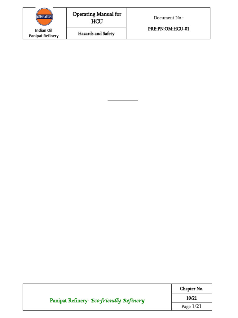 HCU Safety Guidelines | PDF | Oil Refinery | Nickel