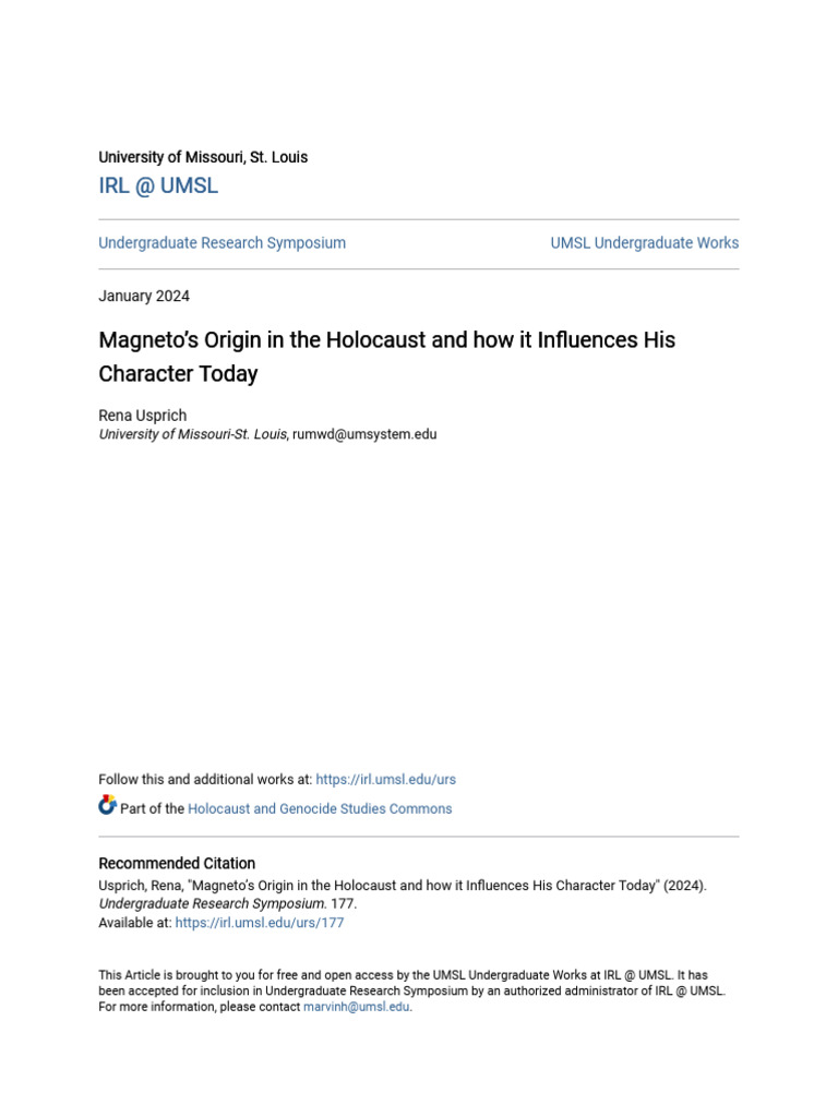 Magneto's Holocaust Origins Explained | PDF | Young Adult