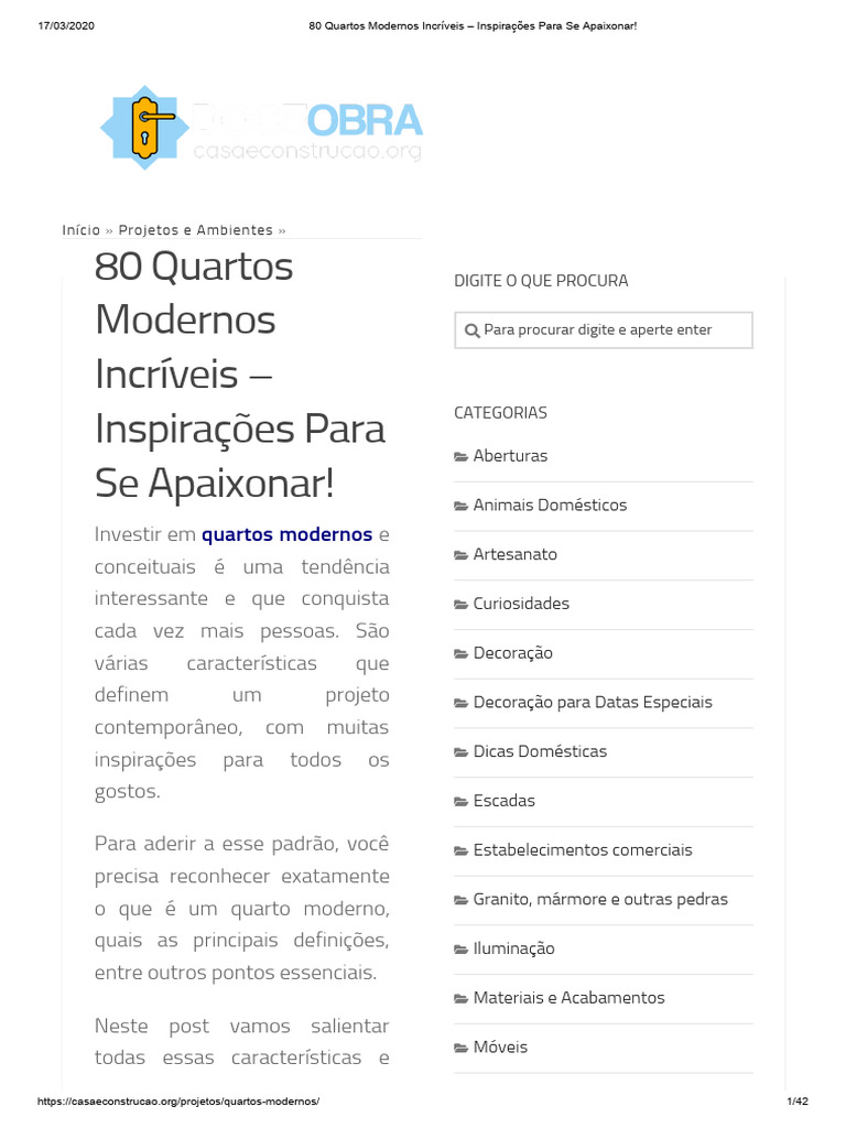 80 Inspirações de Quartos Modernos | PDF | Cor