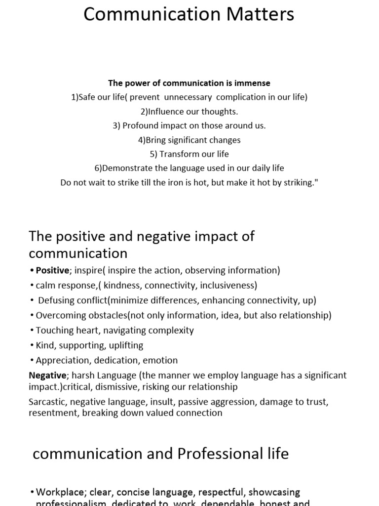 Communication Matters | PDF | Career & Growth