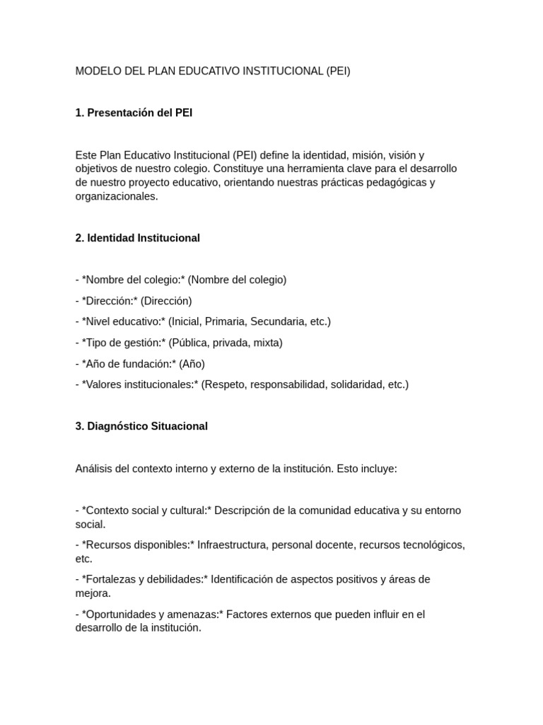 Modelo Del Pei | PDF | Plan de estudios | Evaluación
