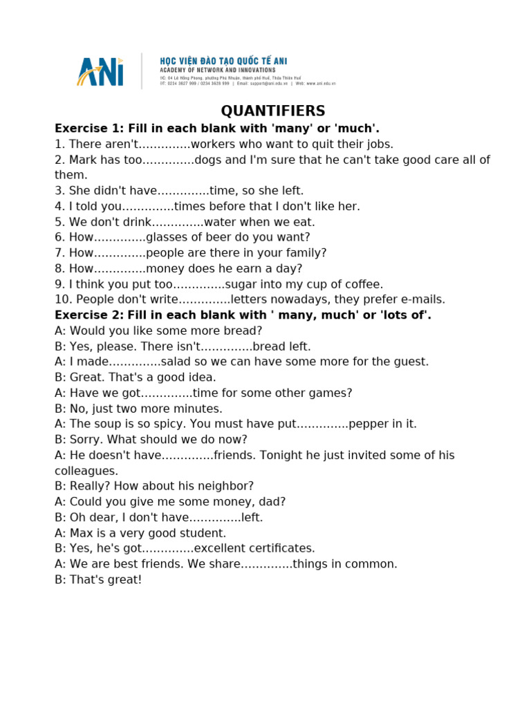 QUANTIFIERS | PDF