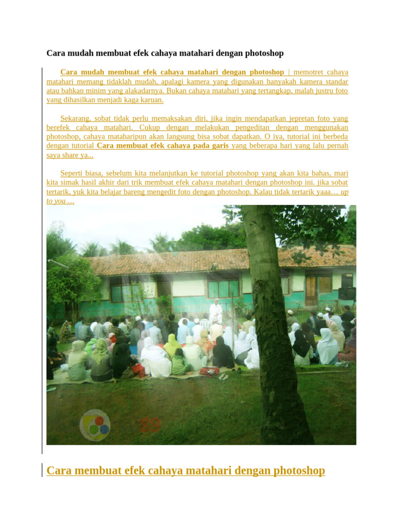 Cara Membuat Efek Cahaya Matahari Pdf