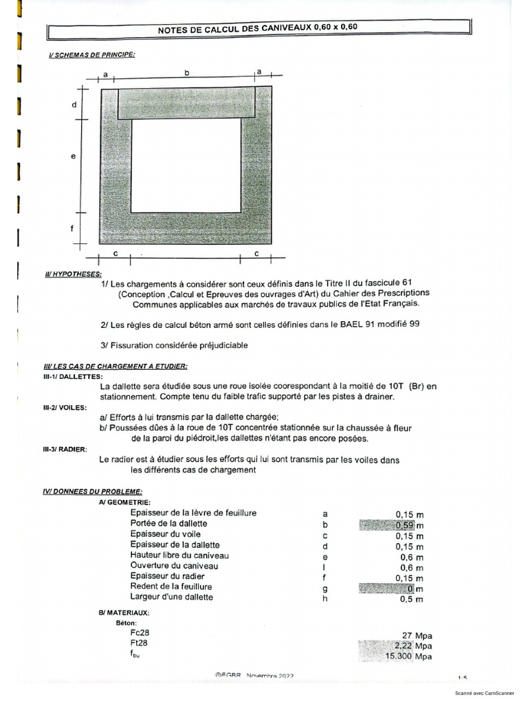 Note de Calcul Et Plan D'exécution | PDF