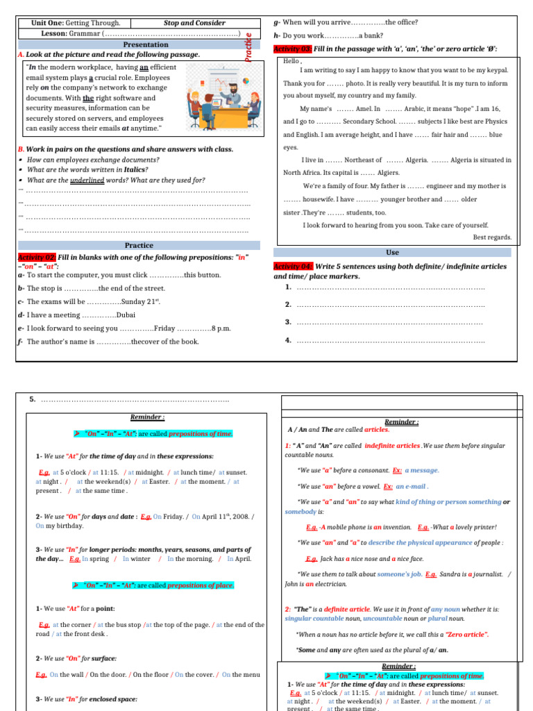 Articles Lesson PLan | PDF | Plural | Noun