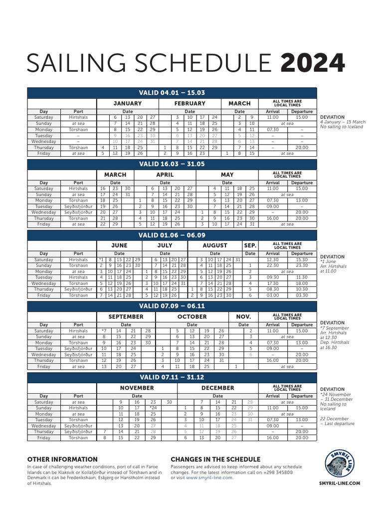 EN Sailing Schedule-2024 | PDF