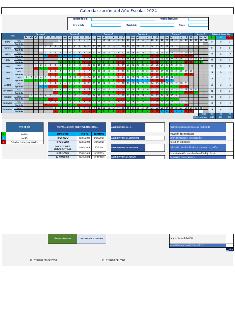 6 Calendarización Anual 2024 - Virtual | PDF