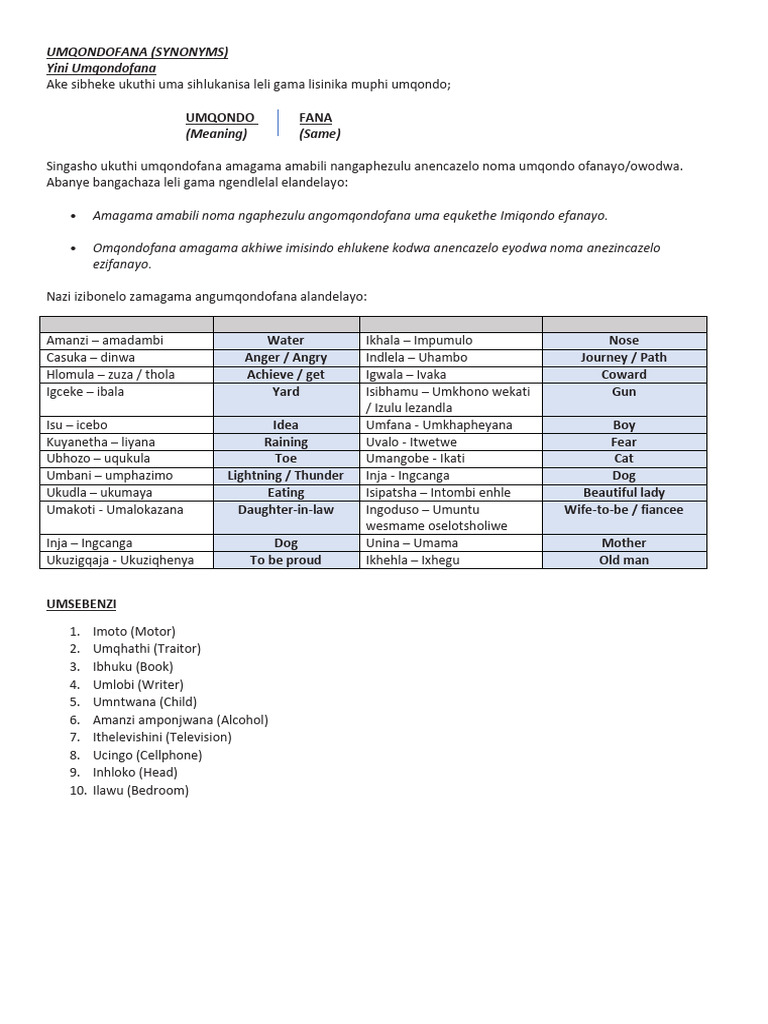 Umqondofana Nezibonelo Zawo | PDF | Language Arts & Discipline