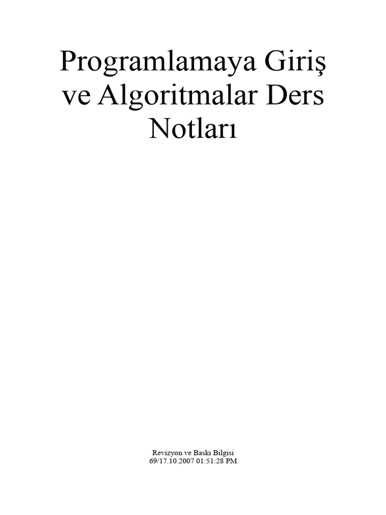 Programlamaya Giric59falgoritma1 | PDF