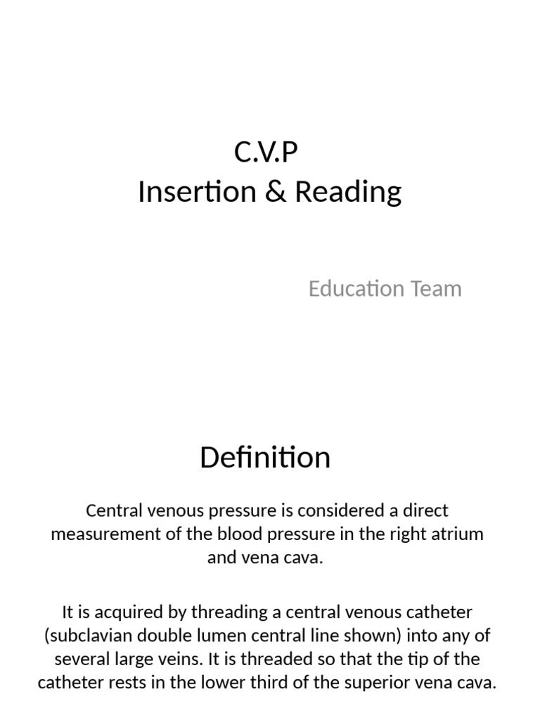 CVP Measurement and Care | PDF | Cardiovascular System | Clinical Medicine