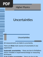 CIE A Level Physics: Uncertainties | PDF | Uncertainty | Metrology
