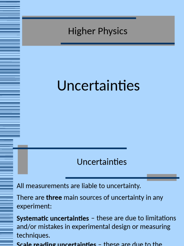 Uncertainties | PDF | Uncertainty | Measurement